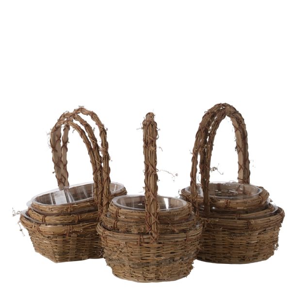 1-885R/3 (27576) - 5"-8" Vine Basket, Asst Round/Oval/Rectangle, 3/Set ...